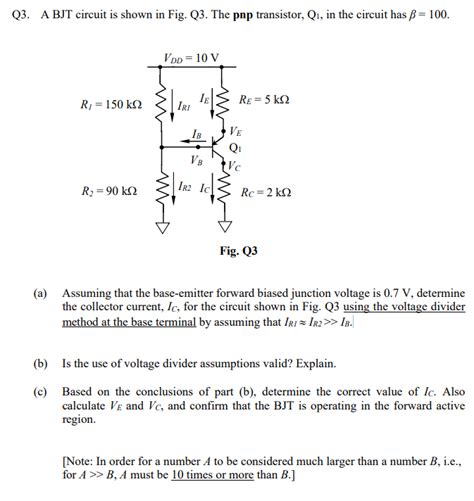 Solved Q A BJT Circuit Is Shown In Fig Q The Pnp Chegg Com