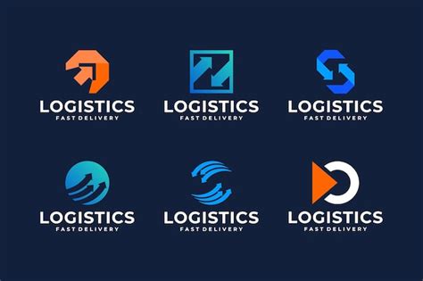 Colección de plantilla de diseño de logotipo logístico Vector Premium