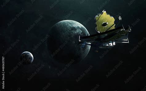 The James Webb Telescope At The Langrange Point L2 Jwst Launch Art