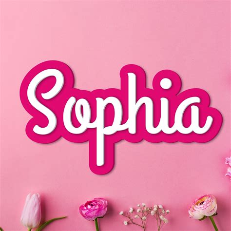 Custom Acrylic 3d Double Layer Barbie Script Name Sign Personalised