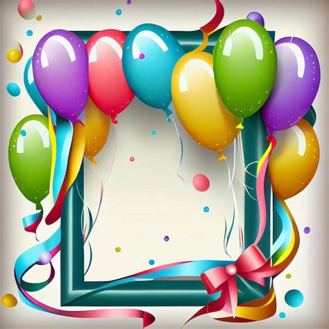 Un Marco Con Globos Y Una Cinta Que Dice Feliz Cumpleaños Foto Premium