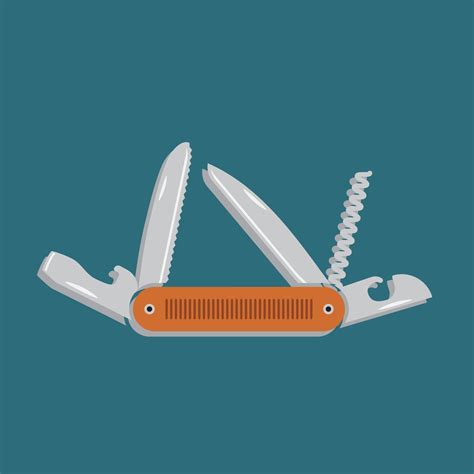 Multifunctional Pocket Knife Icon Hiking And Camping Equipment Tool