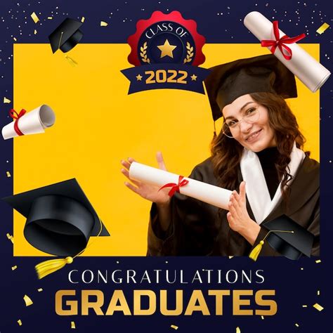 Premium Vector Realistic Class Of 2022 Frame Template