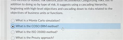 Solved Addition To Doing So By Type Of Risk It Suggests