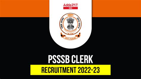 Psssb Clerk Recruitment 2022 23 Notification Apply Online
