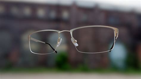 Generic Metal Half Rim Rectangle Glasses Bronz 3d Model By Virtry