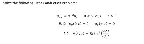 Solved Solve The Following Heat Conduction Problem Uxx