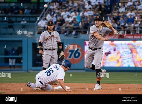 San Francisco Giants Third Baseman Kevin Padlo 49 Turns A Double Play