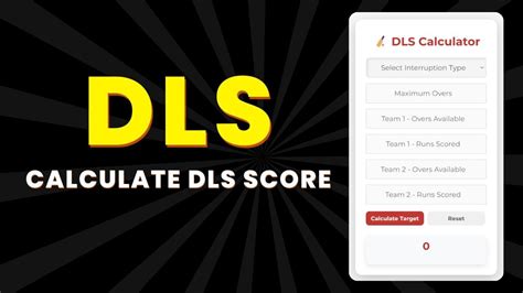 DLS Calculator Calculate Revised Target For Interrupted Cricket Matches