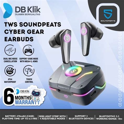 promo tws soundpeats cyber gear true wireless earbuds low latency game