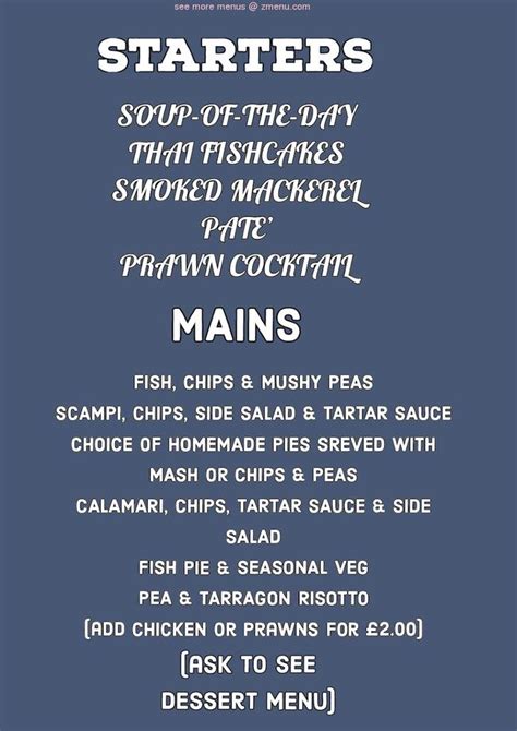 Online Menu Of Ilkley Plaice Restaurant Ilkley United Kingdom Ls29 9lb Zmenu