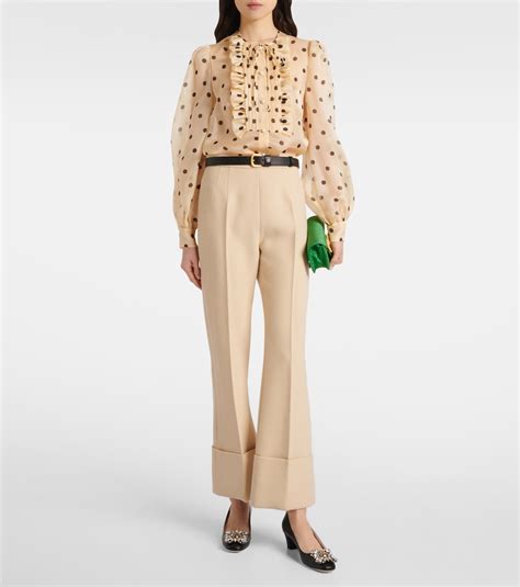 Polka Dot Silk Blouse In White Valentino Mytheresa