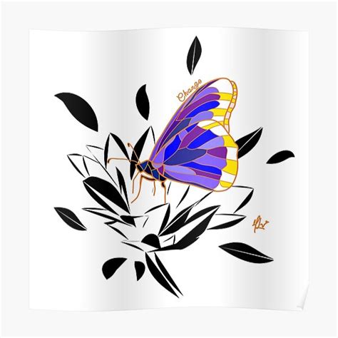 Purple Butterfly Poster For Sale By Mjz Artstudio Redbubble