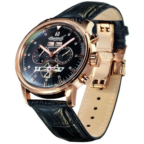 Ingersoll Men S Automatic Watch With Black Dial Analogue Display And