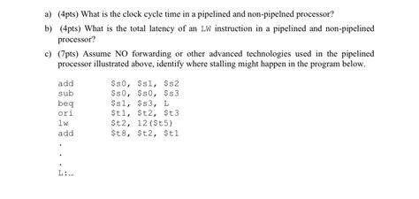 solved a 4pts ﻿what is the clock cycle time in a