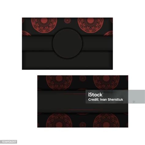 Template Untuk Kartu Pos Desain Cetak Dalam Warna Hitammerah Dengan