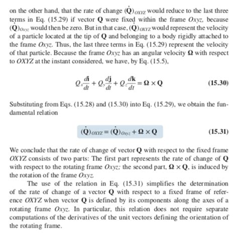 Solved 15 54 Rate Of Change Of A Vector With Respect To A Chegg Com