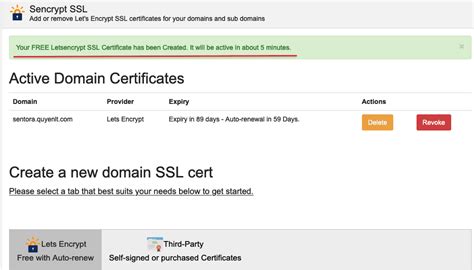 hướng dẫn cài ssl lets encrypt trên sentora