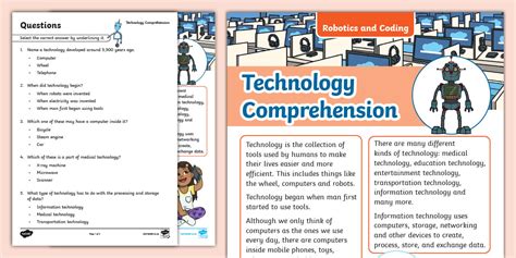 Robotics And Coding Technology Comprehension Twinkl