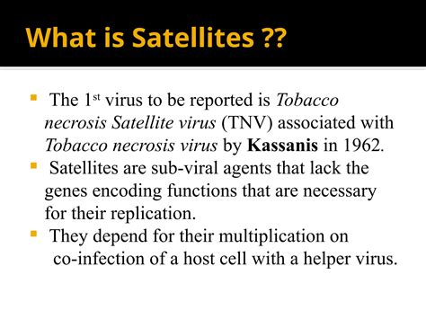 Satellite Viruses And Satellite Molecules Satellite Dna And Satellite Rnas Pptx