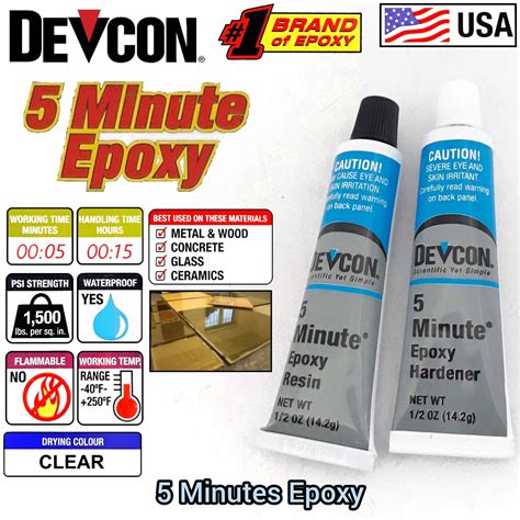 Usa Devcon 5 Minutes Epoxy Adhesive For Handcraft Glass Wood Ceramic Wood Craftsman