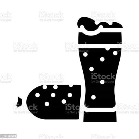 비어부어스트 소시지 고기 글리프 아이콘 벡터 일러스트 레이 션 고기에 대한 스톡 벡터 아트 및 기타 이미지 고기 구이 굽기 Istock