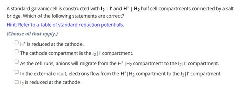 Solved Standard Reduction Electrode Potentials At 25∘ca