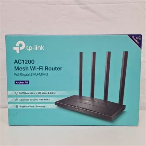 Tp Link Archer A6 Ac1200 Dual Band Wireless Gigabit Router Wifi Access