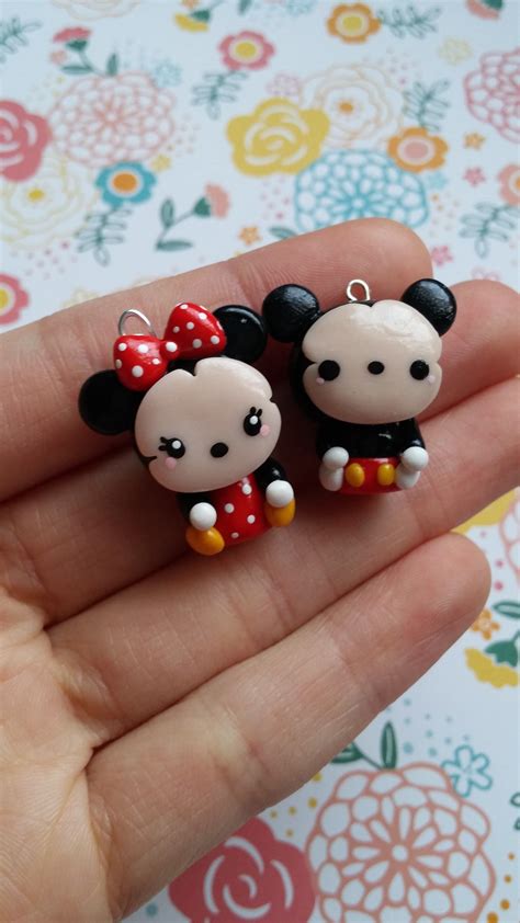 Mickey And Minnie Mouse Diy Clay Clay Crafts Clay Ornaments