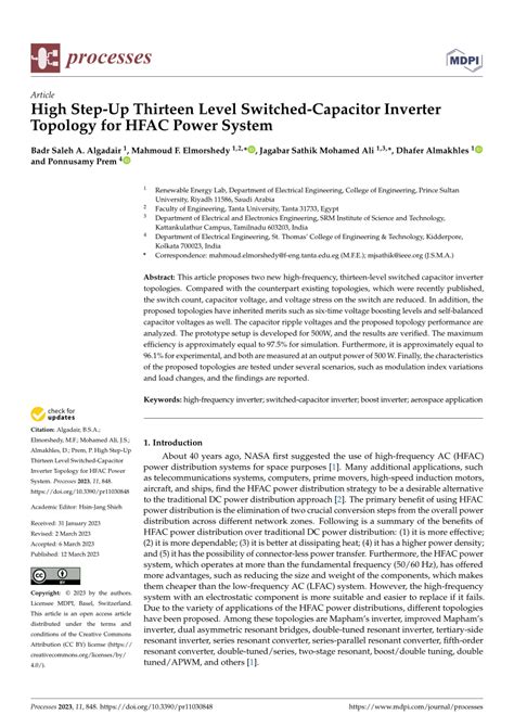 Pdf High Step Up Thirteen Level Switched Capacitor Inverter Topology