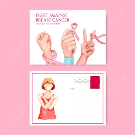 Postcard Template With Breast Cancer Concept Template Download On Pngtree