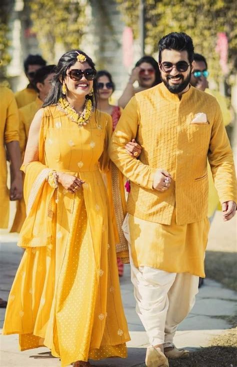 Haldi Function Couple Outfit Idea Fashion Design Ideas