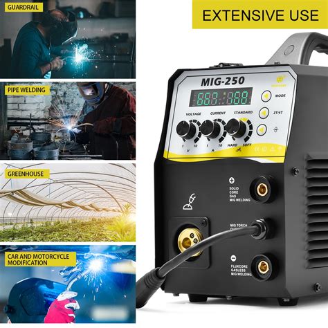 Hzxvogen Mig250 Welding Machine 4 In 1 Mig Arc Tig Gas Gasless 2t 4t