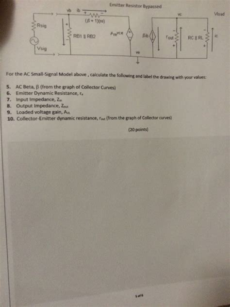Solved For The AC Small Signal Model Above Calculate The Chegg