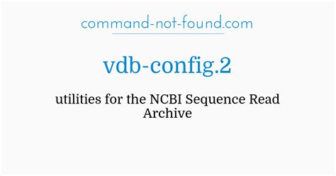 command not vdb config 2