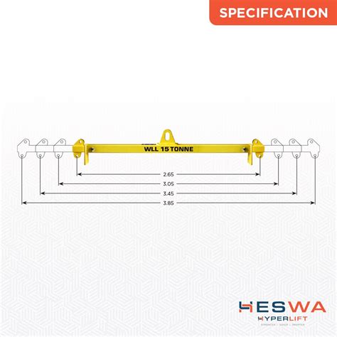 15t Loadset Telescopic Spreader Beam Heswa Hyperlift Stronger