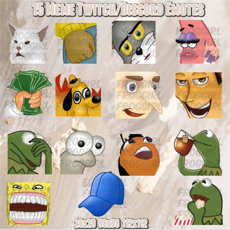 Meme Twitchdiscord Emote Pack Funny Emotes Meme Emotes Etsy Singapore