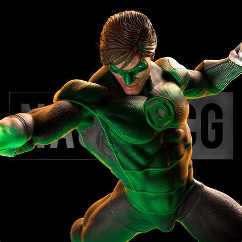 Fan Art Green Lantern Hal Jordan Action Pose Statue 3d Model 3d
