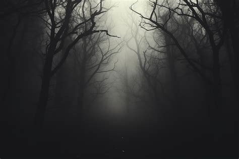 Premium Photo Spooky Foggy Forest Background