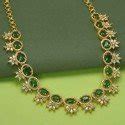 Premium Gold Plated American Diamond Flower Necklace Kollam Supreme