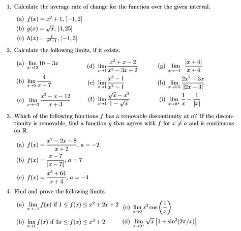 Solved Calculate The Average Rate Of Change For The Chegg