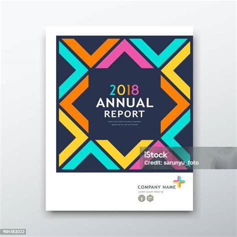 Sampul Desain Pola Segitiga Berwarnawarni Laporan Tahunan Ilustrasi