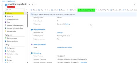 Visual Studio 2022 ASP NET Core Web API Azure Deployment Blocked On