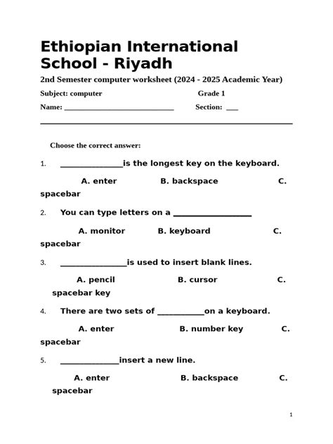 computer 2 midtrm work sheet pdf cursor user interface computer keyboard