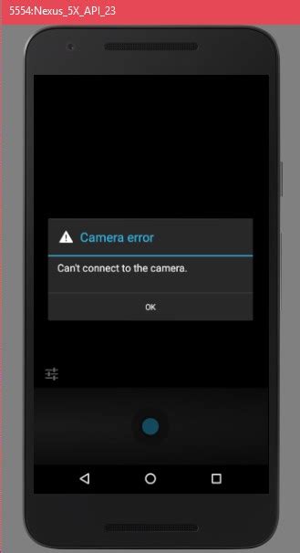 Android Studios Emulator Has An Error Cant Connect To Camera