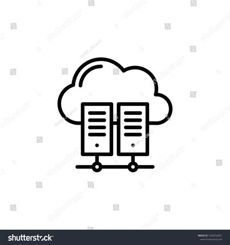 Data Center Vector Illustration Outline Icon Stock Vector Royalty Free Shutterstock