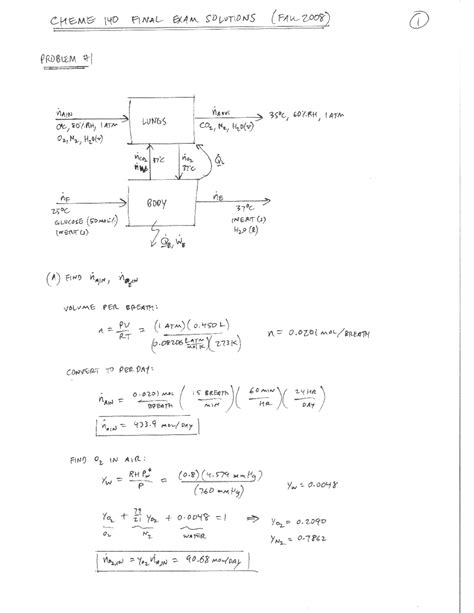 Final Product Chemical Engineering Previous Solved Exam Docsity