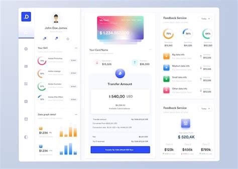 Premium Vector Vector Infographic Dashboard Ui Ux Design With Graphs