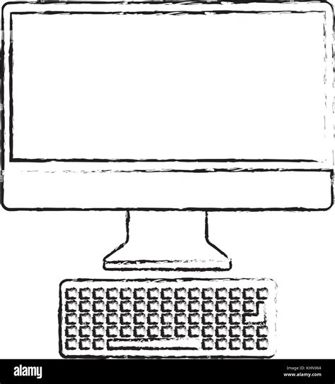 Monitor Computer Keyboard Technology Device Screen Stock Vector Image And Art Alamy