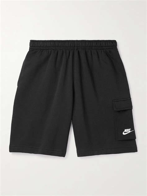 Black Sportswear Club Wide Leg Cotton Blend Jersey Cargo Shorts Nike